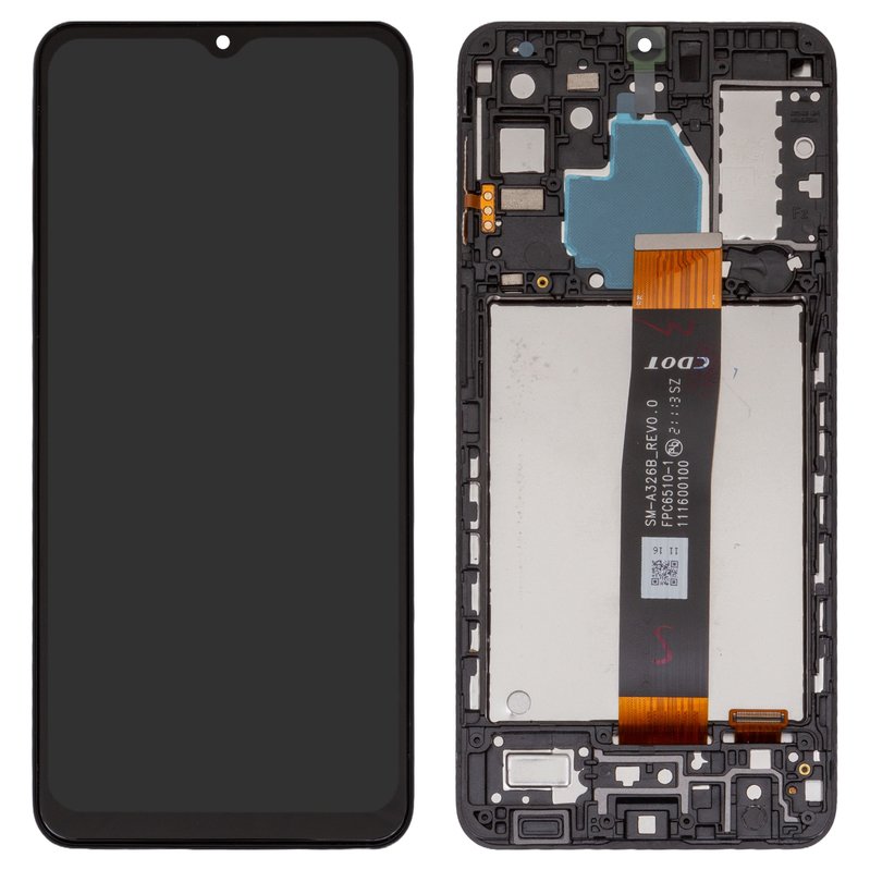 LCD compatible with Samsung A326 Galaxy A32 5G, (black, with frame ...