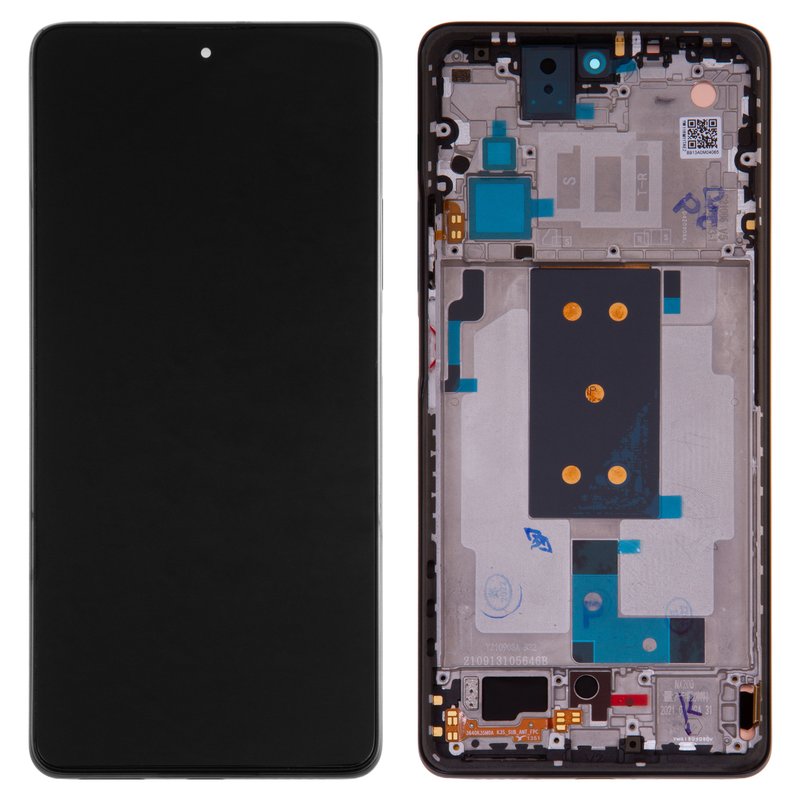 LCD compatible with Xiaomi 11T, 11T Pro, (black, with frame, Original ...
